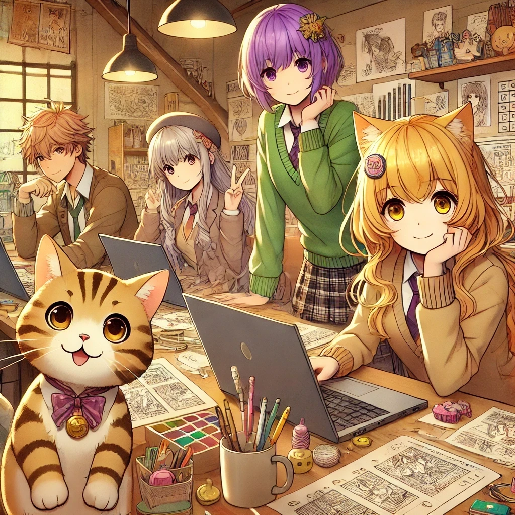 SK-CAT-STUDIO｜チームメンバー紹介：S.K、みーちゃん、Pさん、Kちゃん、Cちゃん | SK-CAT-STUDIO